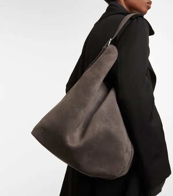 TOTEME Belted Suede Tote - Grey