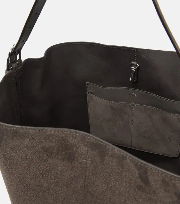 TOTEME Belted Suede Tote - Grey