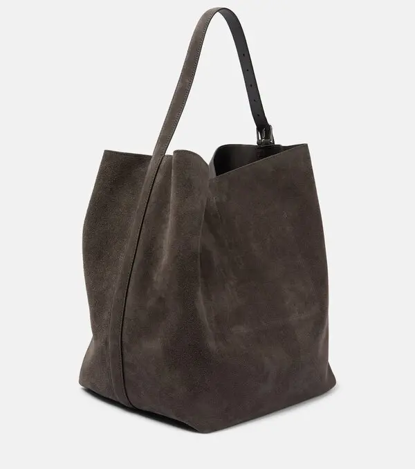 TOTEME Belted Suede Tote - Grey