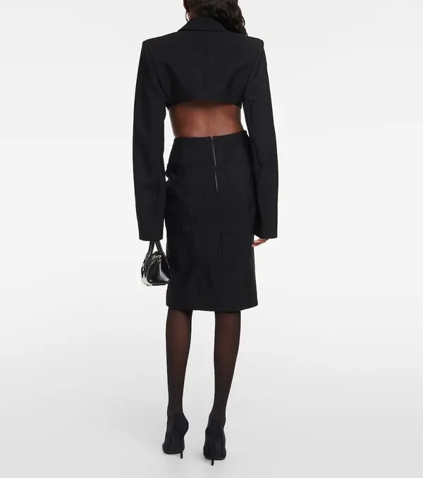 MUGLER High-rise Pencil Skirt - Black