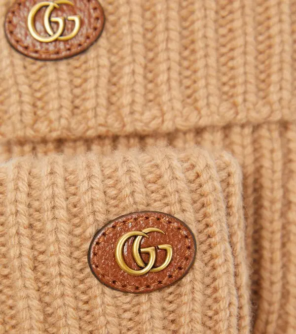 Gucci Wool And Cashmere Gloves - Beige