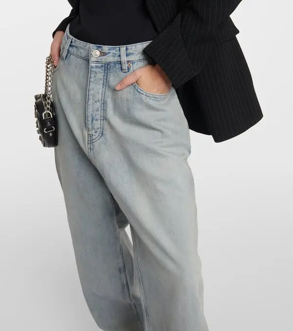 Balenciaga Mid-rise Wide-leg Jeans - Blue