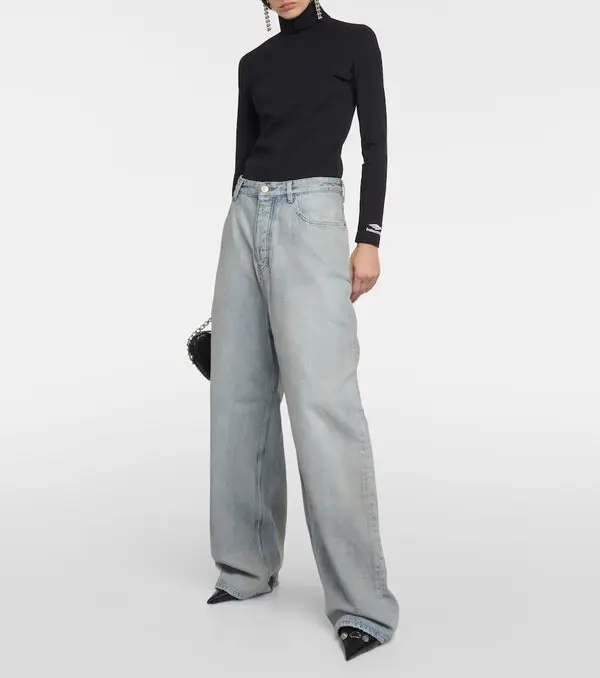 Balenciaga Mid-rise Wide-leg Jeans - Blue