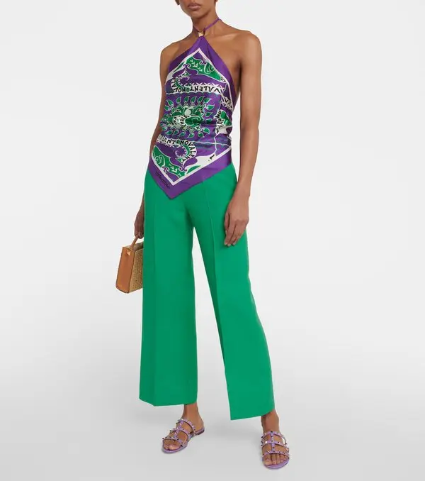Valentino Garavani Rockstud Leather Sandals - Purple