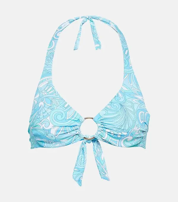 Melissa Odabash Brussels Printed Bikini Top - Blue