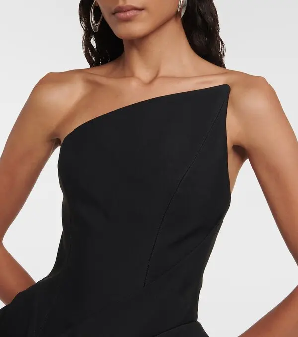 MUGLER Draped Asymmetric Mini Dress