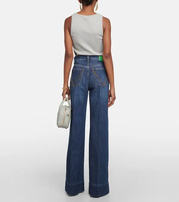 Bottega Veneta High-rise Wide-leg Jeans - Blue