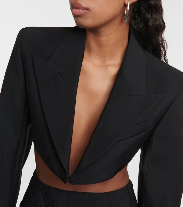【Mugler】 Croppedブレザー Mugler Cropped Blazer In Black - 50% Off | Editorialist