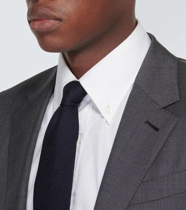 Thom Sweeney Silk Grenadine Tie - Blue