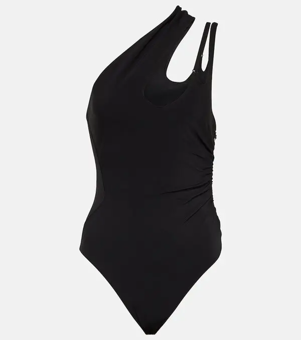 MUGLER Asymmetric Jersey Bodysuit - Black