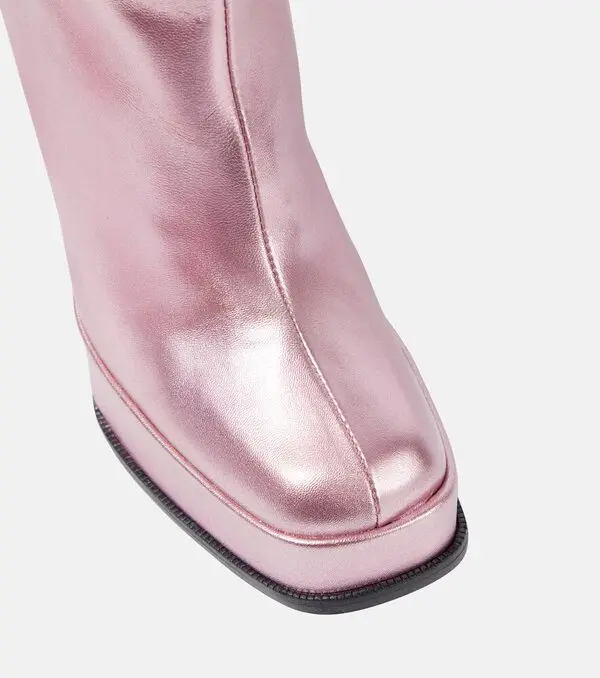 NODALETO Angel Metallic Leather Knee-high Boots