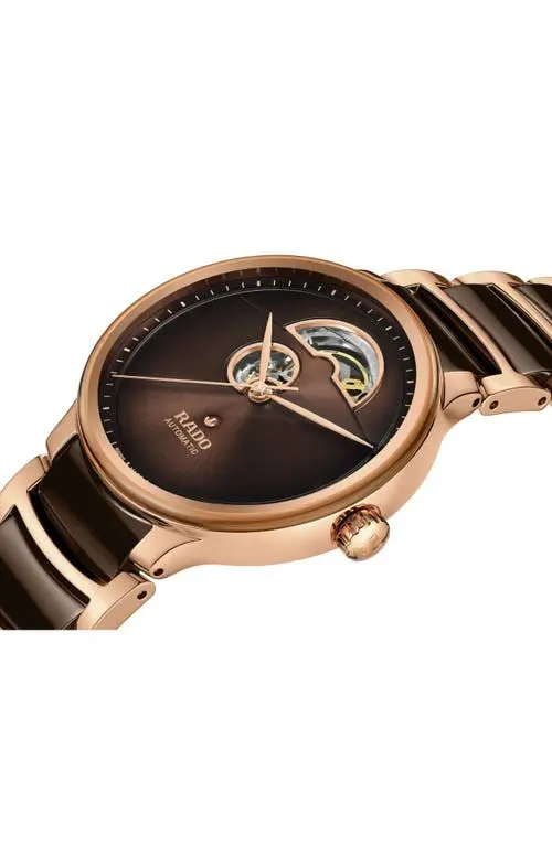 RADO Centrix Open Heart Automatic Bracelet Watch - Brown