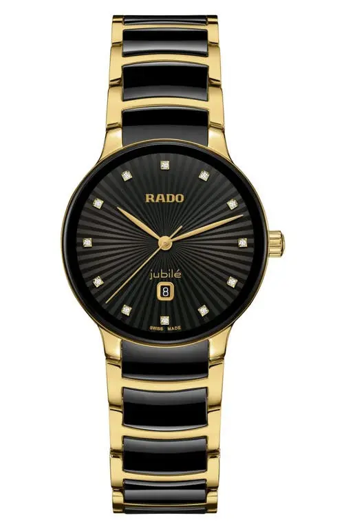 RADO Centrix Diamond Ceramic Bracelet Watch - Black