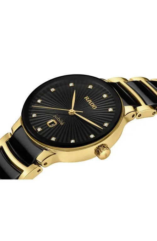 RADO Centrix Diamond Ceramic Bracelet Watch - Black