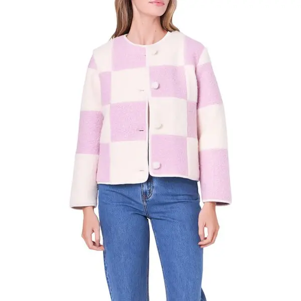 English Factory Boxy Checker Jacket