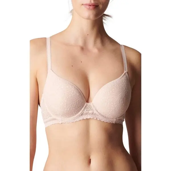 Simone Perele Comete Underwire 3d Plunge Bra - Pinky Sand