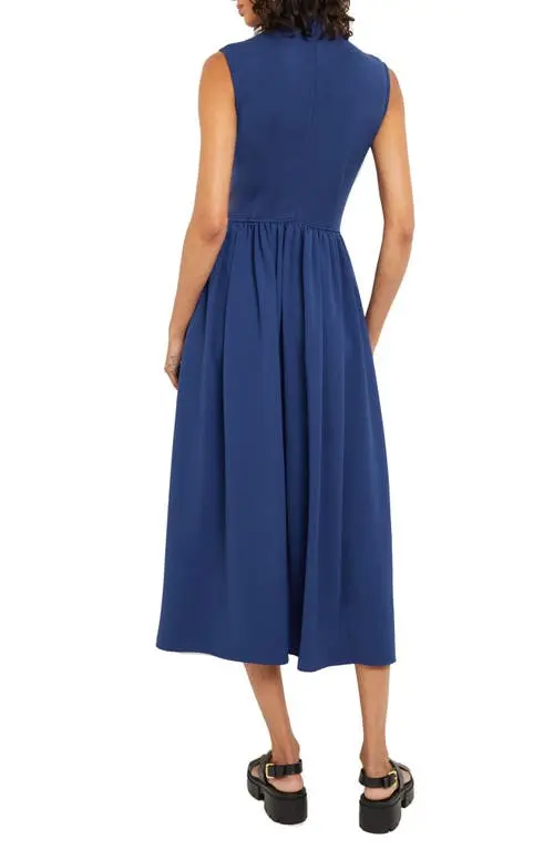 mixed media fit and flare dress DKNY Plus Size Studded Mixed-Media Short-Sleeve Dress - Black main image 0