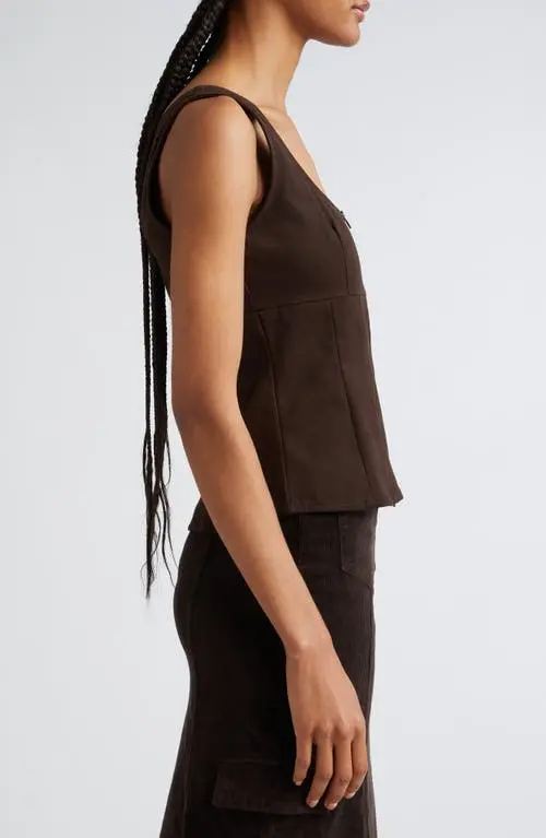 Paloma Wool Taurs Sleeveless Cotton Zip Top In Brown - 30% Off