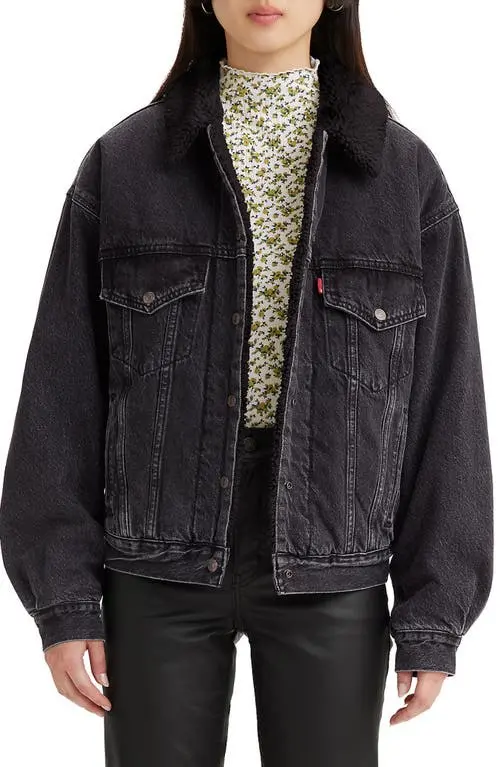 LEVI'S 90s High Pile Fleece Lined Denim Trucker Jacket