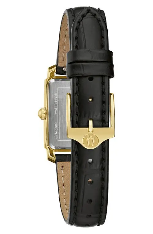 Bulova Sutton Rectangular Leather Strap Watch