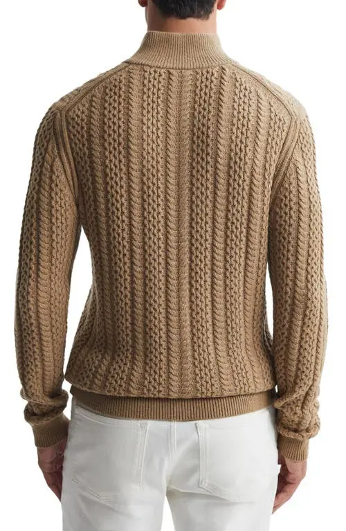 REISS Bantham Cabled Henley Sweater