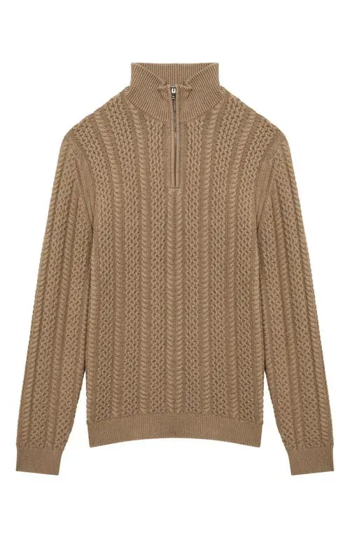 REISS Bantham Cabled Henley Sweater