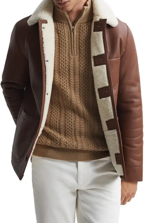 REISS Bantham Cabled Henley Sweater