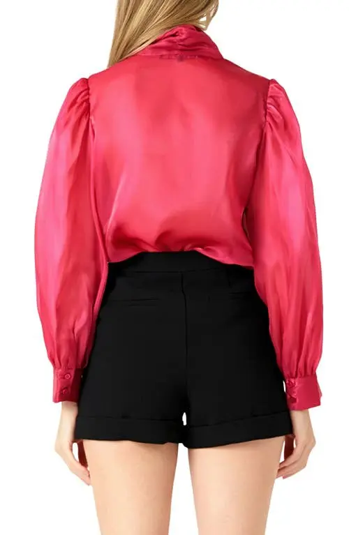 Endless Rose Organza Bow Tie Blouse