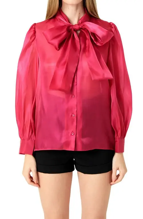 Endless Rose Organza Bow Tie Blouse