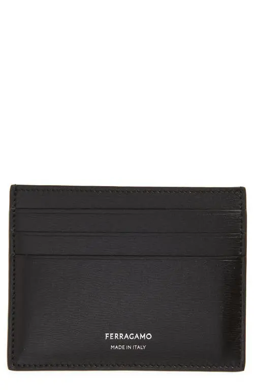 FERRAGAMO Classic Leather Card Case - Nero