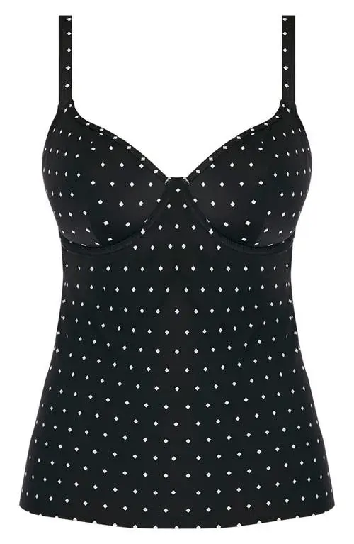 Freya Jewel Cove Underwire Tankini Top - Black