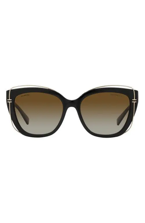 Tiffany & Co. 54mm Gradient Polarized Cat Eye Sunglasses - Brown Gradient