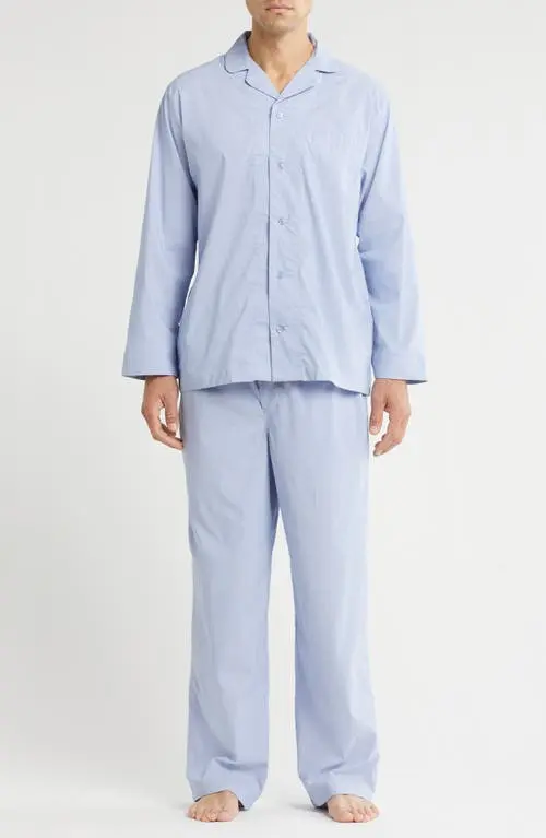 Nordstrom Plaid Poplin Pajamas - Blue Chambray