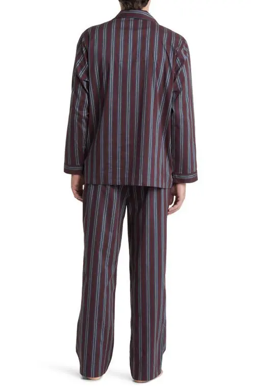 Nordstrom Plaid Poplin Pajamas - Burgundy Fudge Chandler Stripe