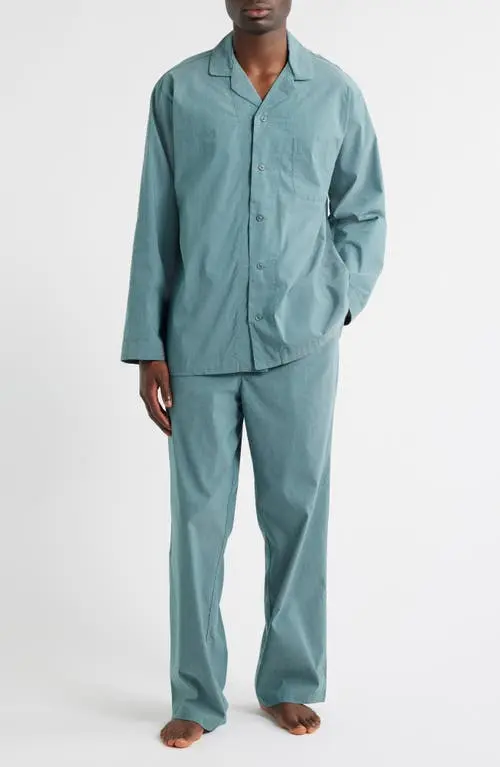 Nordstrom Plaid Poplin Pajamas - Green Garnet Chambray