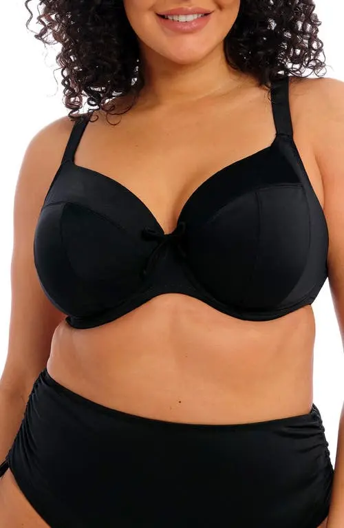 Elomi Plain Sailing Underwire Plunge Bikini Top - Black