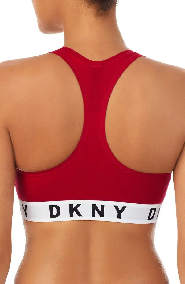 Dkny Logo Wirefree Racerback Bralette - Cherry