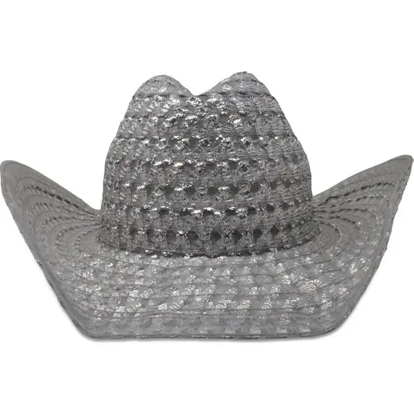 GIGI BURRIS MILLINERY Britney Metallic Woven Cowboy Hat