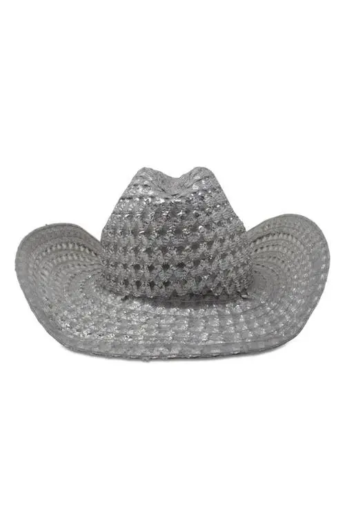 GIGI BURRIS MILLINERY Britney Metallic Woven Cowboy Hat