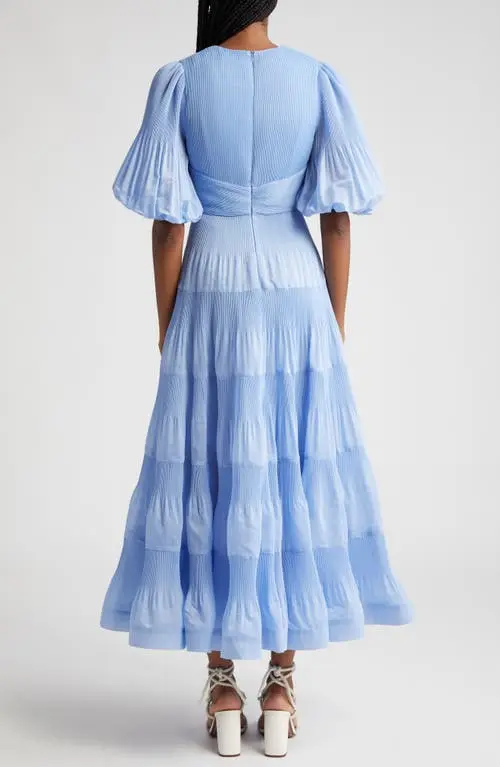 Zimmermann Pleated Tiered Midi Dress