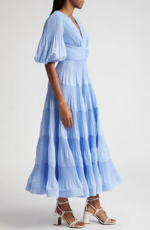 Zimmermann Pleated Tiered Midi Dress