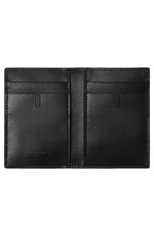 Burberry Bateman Check Embossed Leather Bifold Wallet