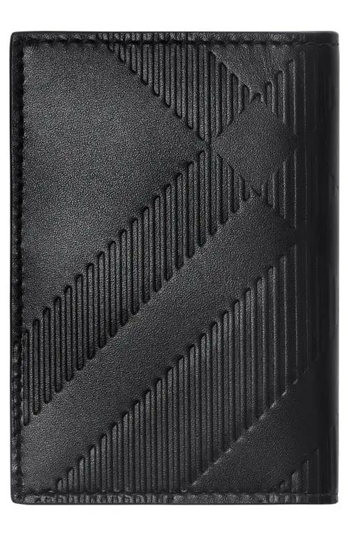 Burberry Bateman Check Embossed Leather Bifold Wallet