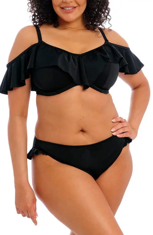 Elomi Plain Sailing Ruffle Underwire Bikini Top - Black