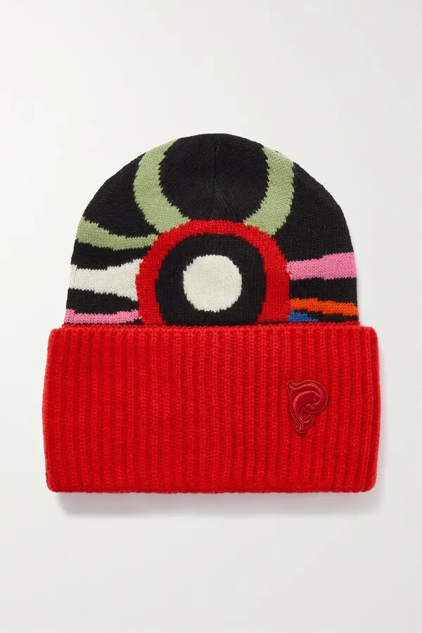 Emilio Pucci Wool-jacquard Beanie - Red