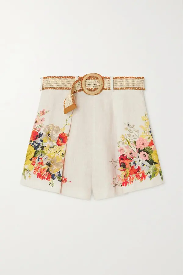 Zimmermann Net Sustain Alight Floral-print Linen Shorts