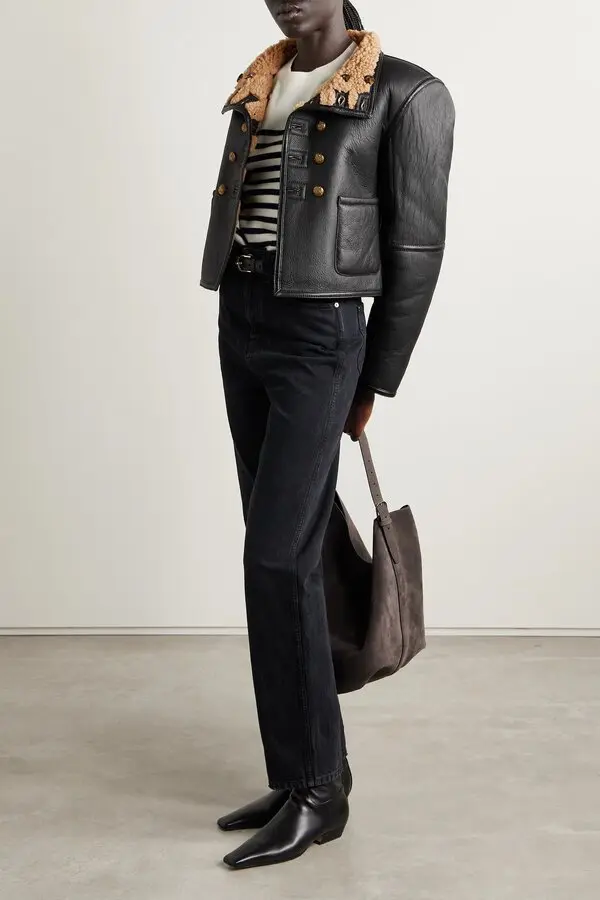 Veronica Beard Headley Reversible Leather And Shearling Jacket In - Main Image