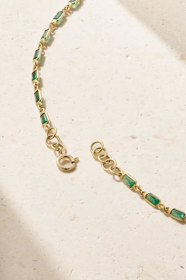 Jia Jia 14-karat Gold Emerald Chain Necklace