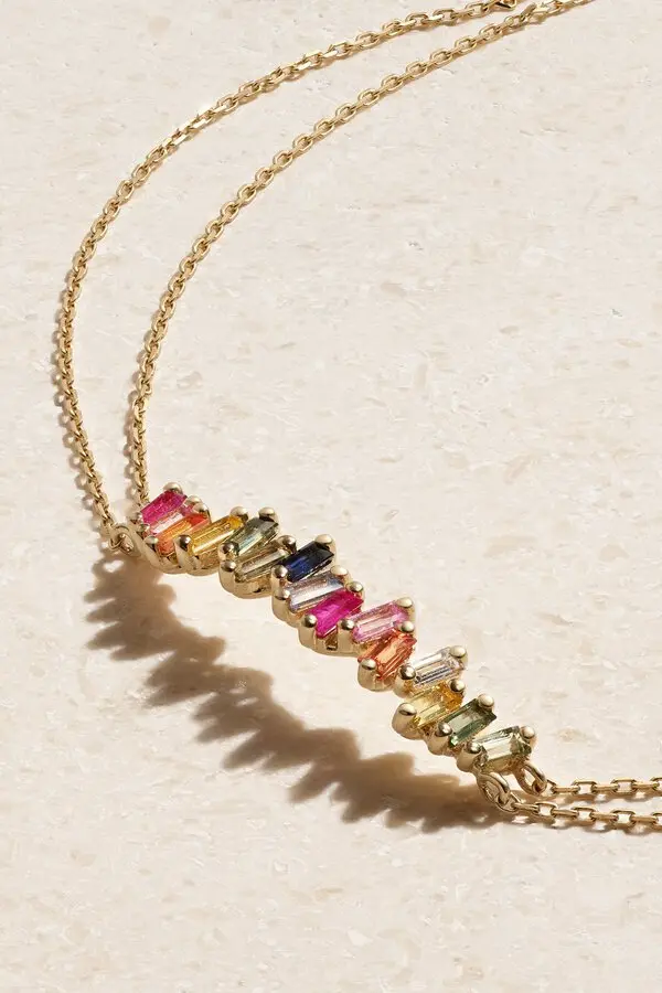 SUZANNE KALAN Willow Bar 18-karat Sapphire And Diamond Bracelet