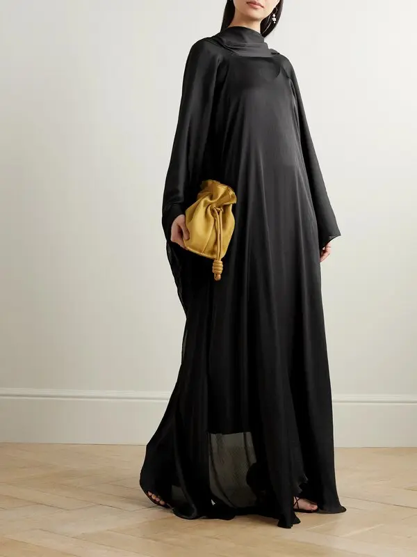 ABADIA Crinkled-voile Maxi Dress